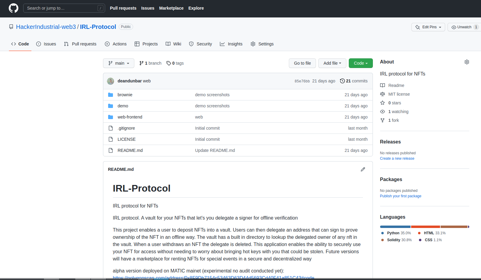 IRL Protocol – HackerIndustrial